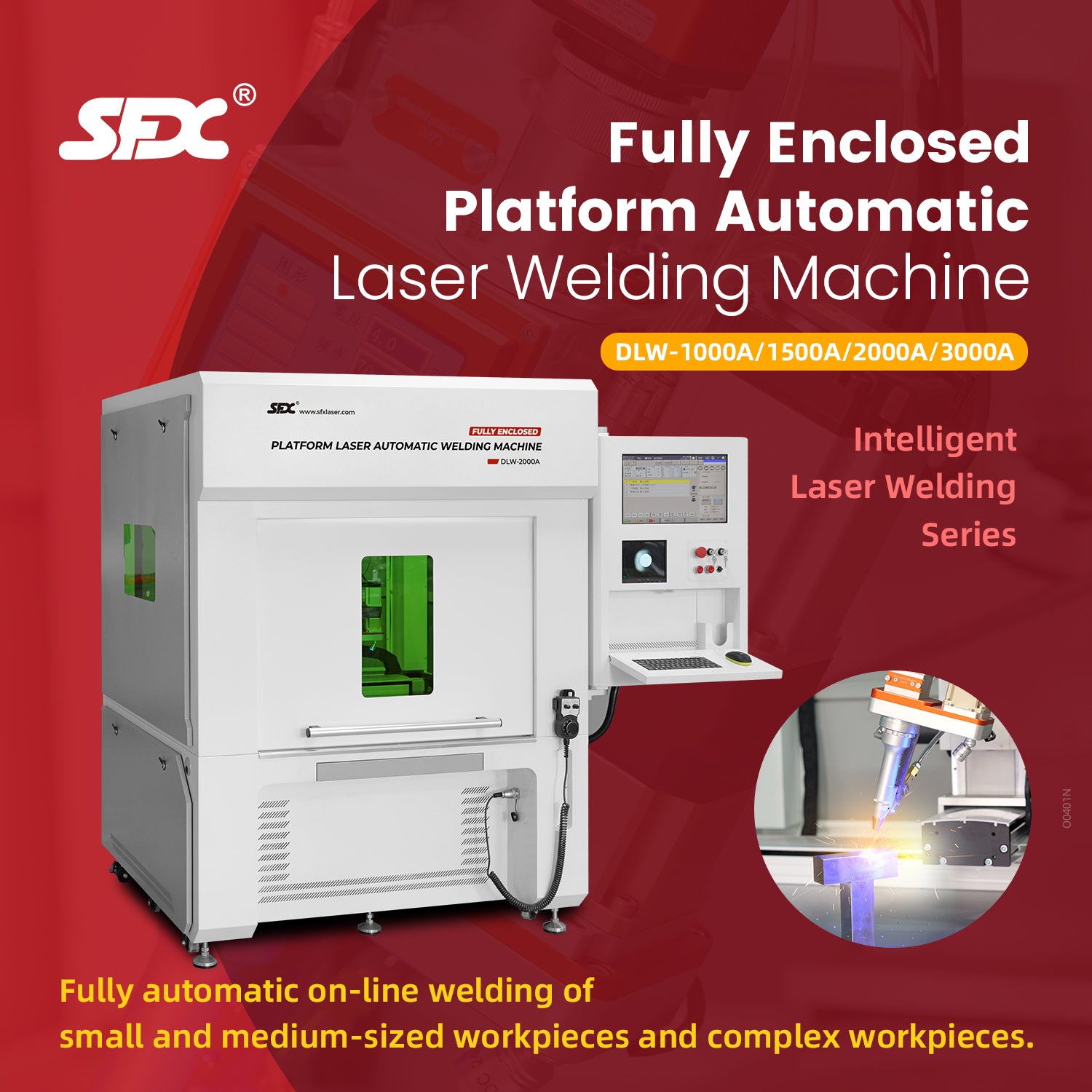 SFX DLW 1500/2000/3000W Enclosed Fiber Laser Welding Machine With Full ...