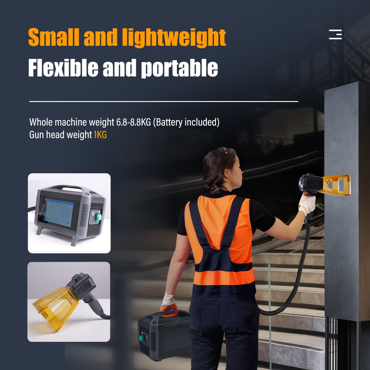 SFX Handheld Fiber Laser Engraver 20W 30W 50W Portable Laser Marking M ...