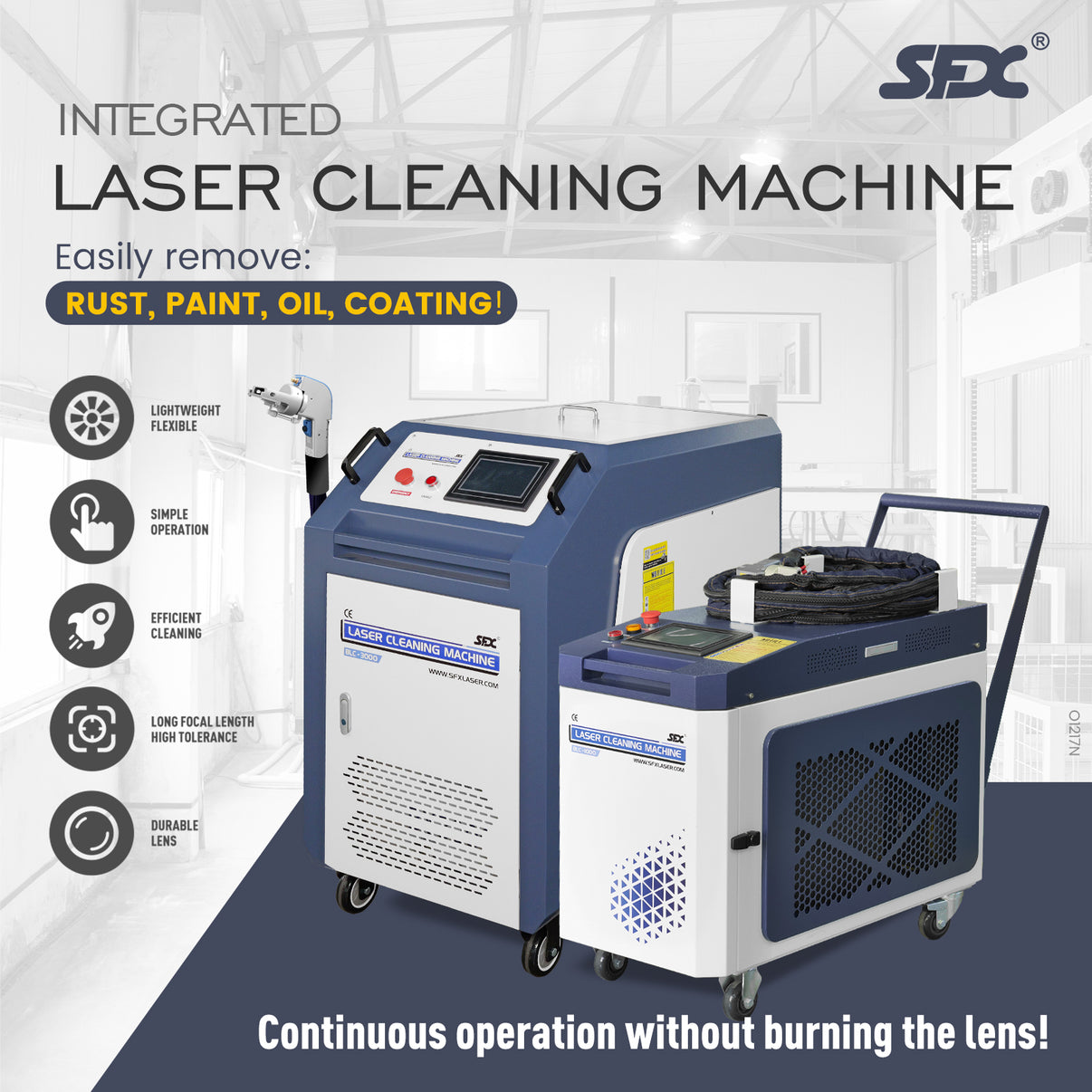 SFX Fiber Laser Cleaning Machine Handheld Laser Rust Removal 1500W/200 ...