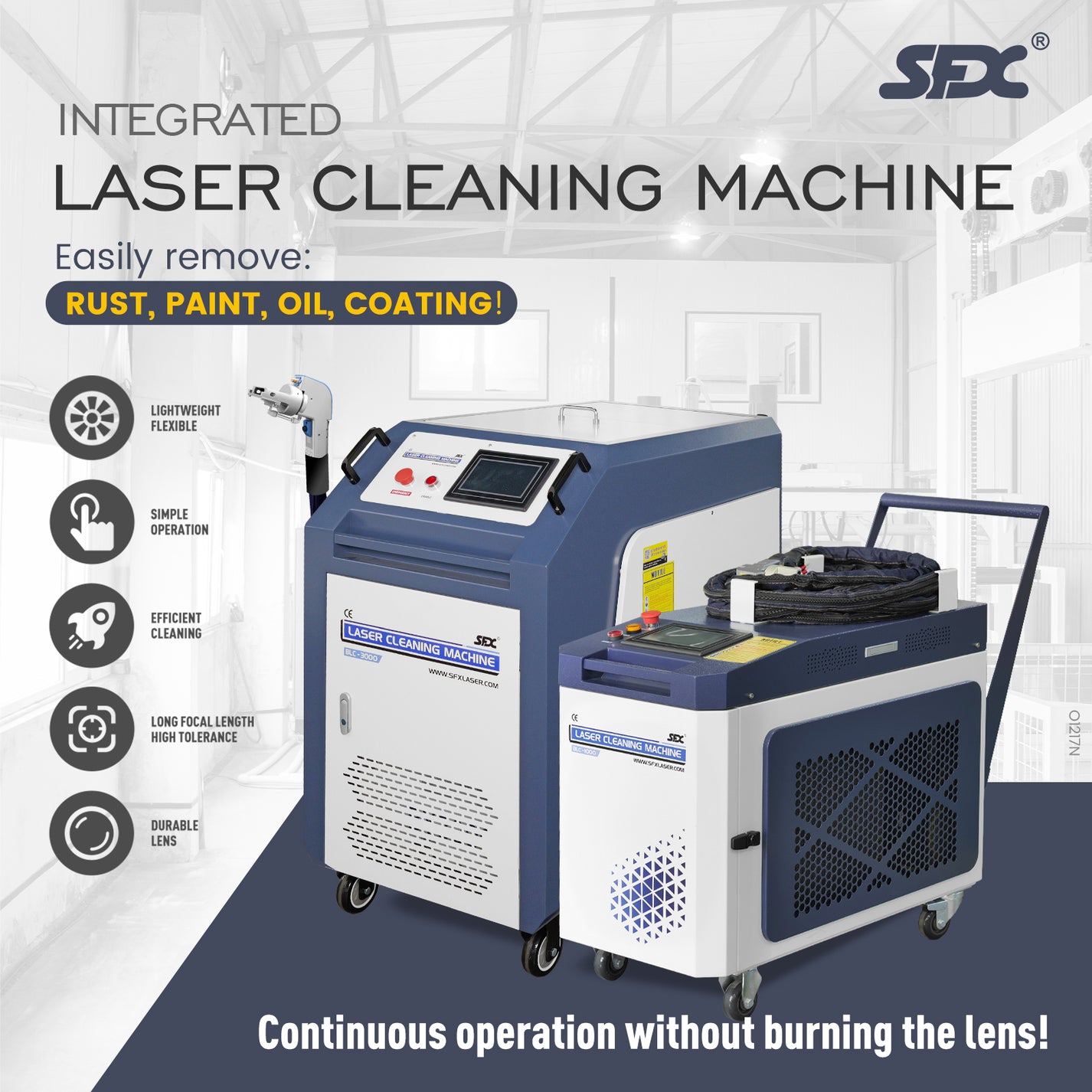SFX BLC Fiber Laser Cleaning Machine Handheld Laser Rust Removal 1500W ...